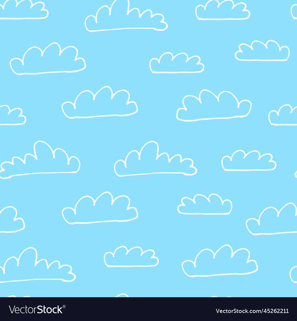 Cute clouds pattern Royalty Free Vector Image - VectorStock