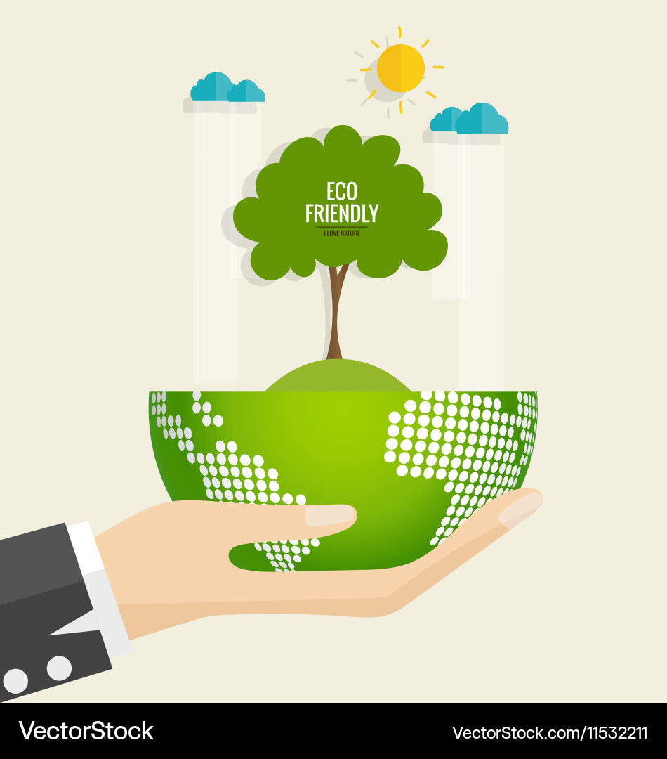 Eco friendly ecology concept with green earth Vector Image