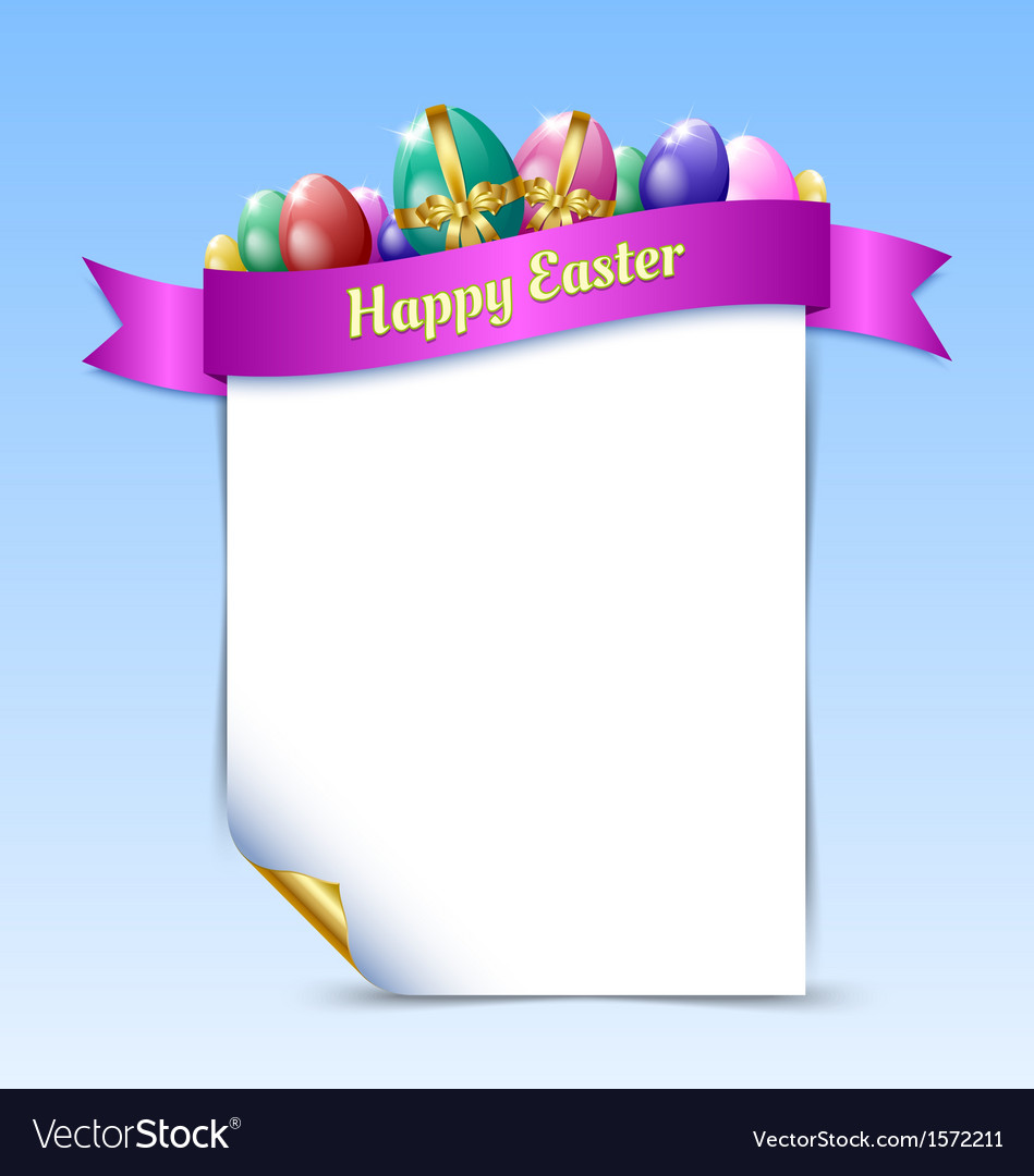 Happy easter document template Royalty Free Vector Image