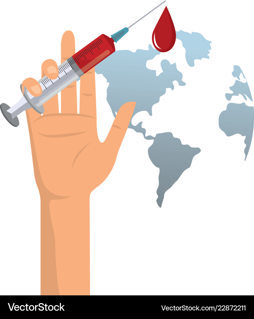 Isolated blood injection and planet design Vector Image