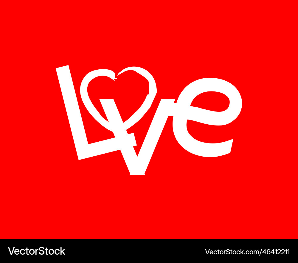 Love letter logo in red background eps Royalty Free Vector