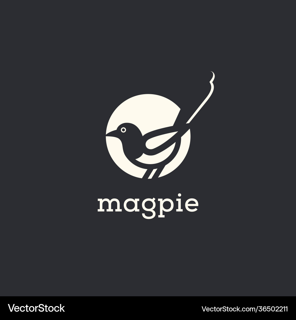 Magpie logo Royalty Free Vector Image - VectorStock