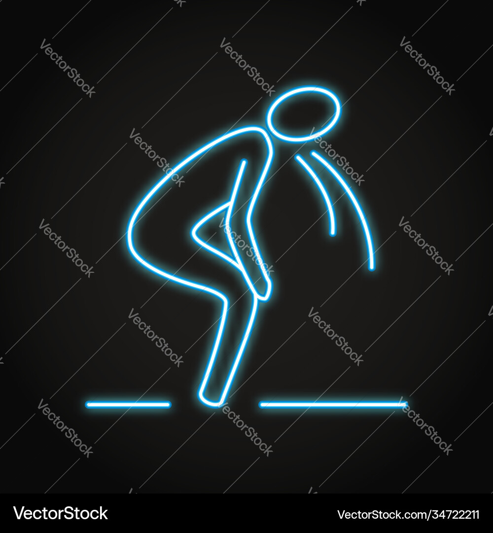 Neon vomiting person icon in line style Royalty Free Vector