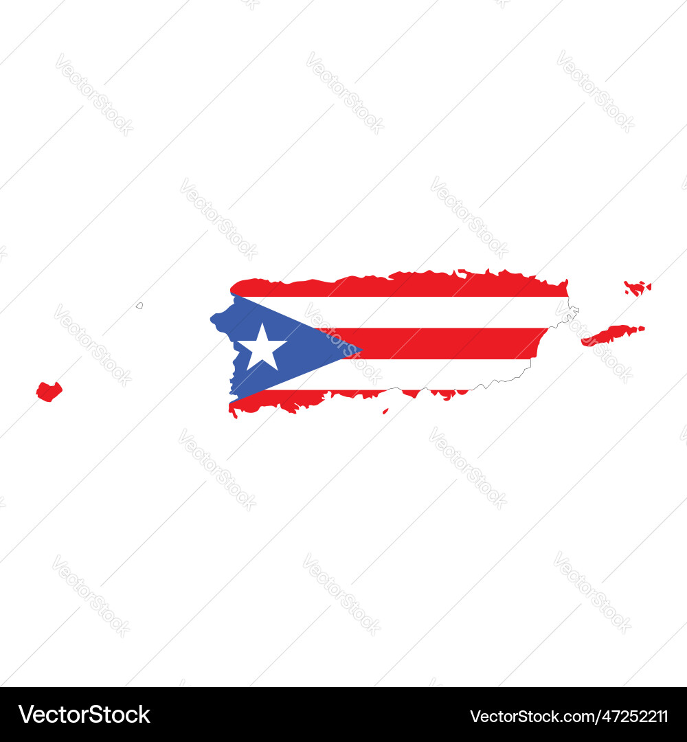 Puerto rico territory map and flag design Vector Image