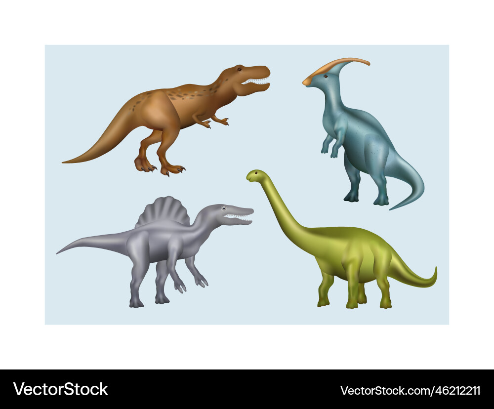 Realistic dinosaur mesozoic prehistory period Vector Image