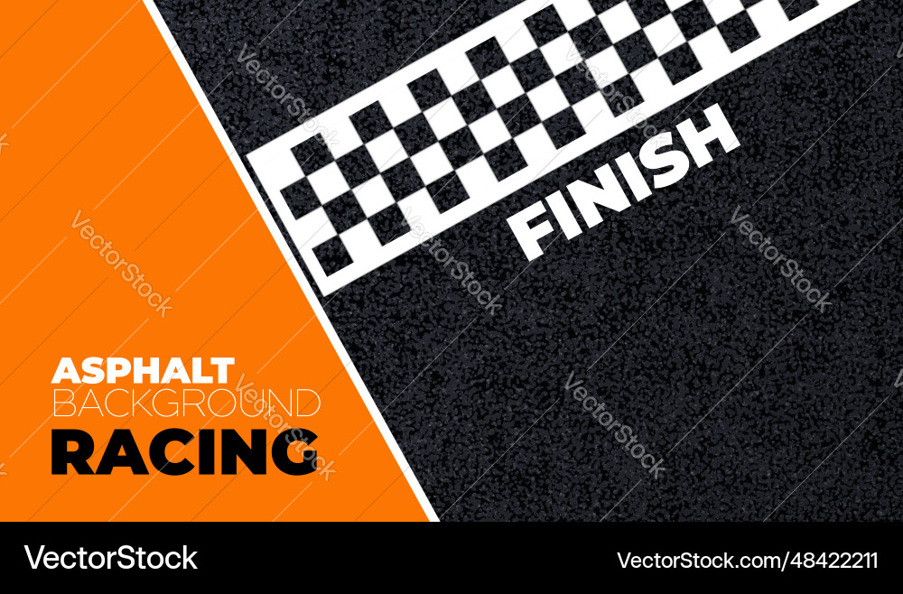 Realistic race track asphalt finished line Vector Image
