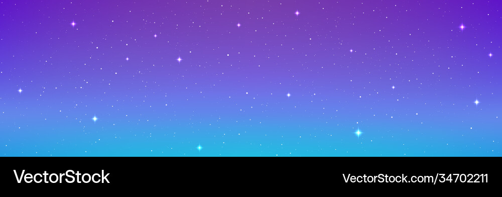 Space background long banner with white stars Vector Image