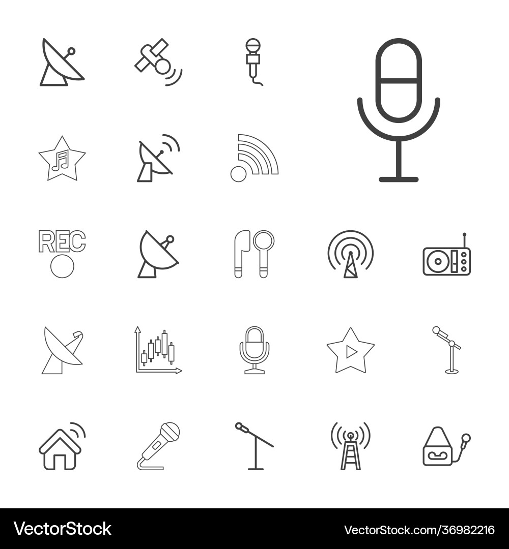 22 radio icons Royalty Free Vector Image - VectorStock