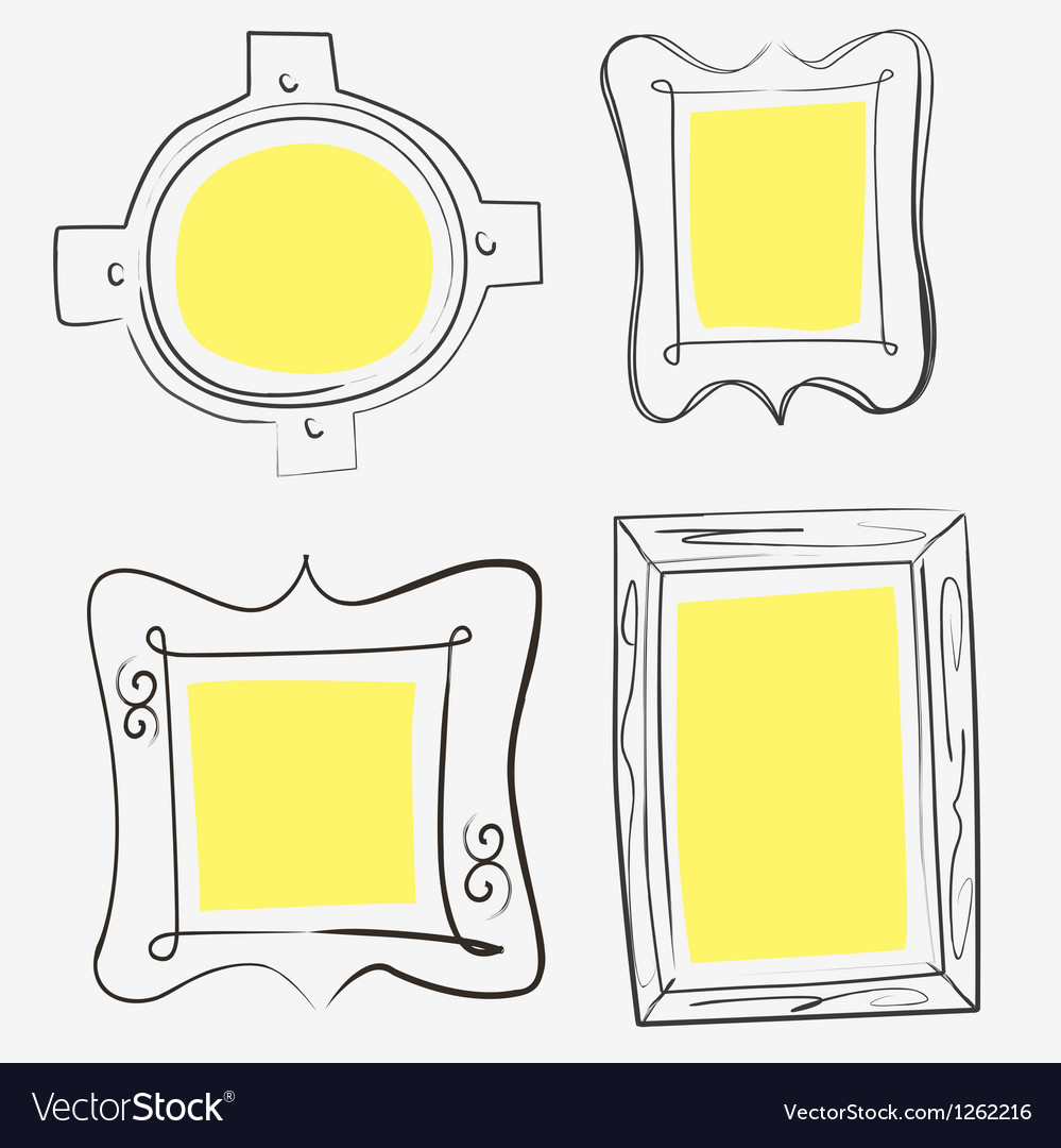 Art yellow frames Royalty Free Vector Image - VectorStock
