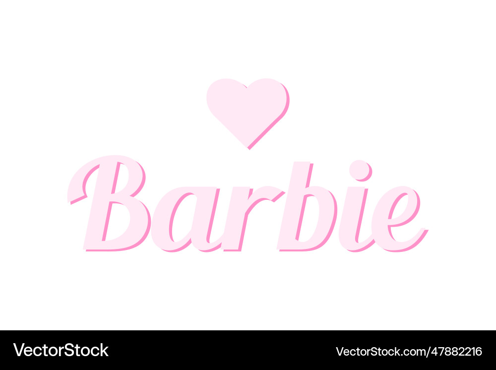 Barbie style pink lettering Royalty Free Vector Image