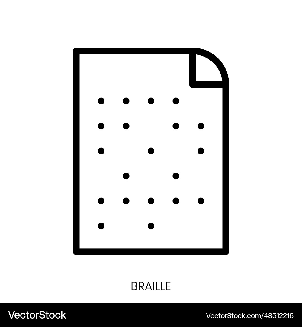 Braille icon line art style design isolated Vector Image