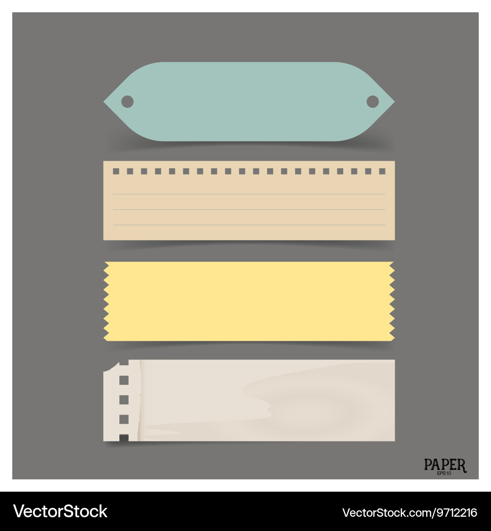 Collection of vintage note papers ready for your Vector Image