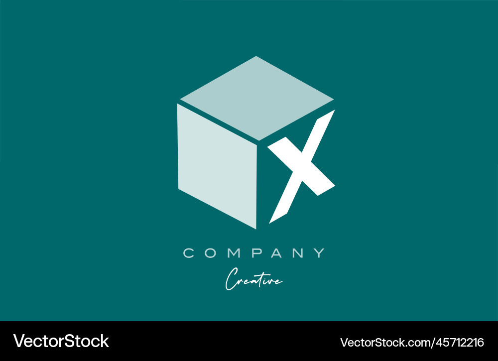 Cube x three letter cube alphabet letter logo Vector Image