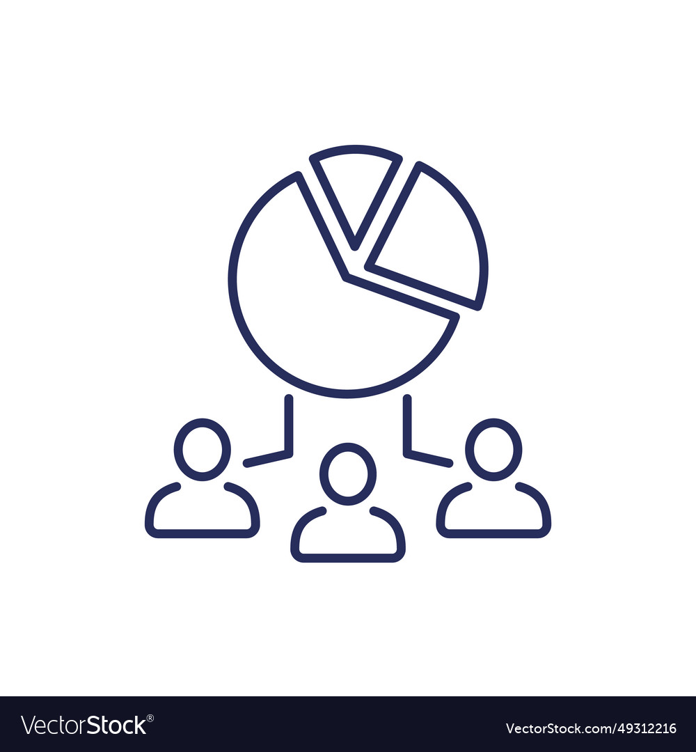 Customer segmentation segment users line icon Vector Image