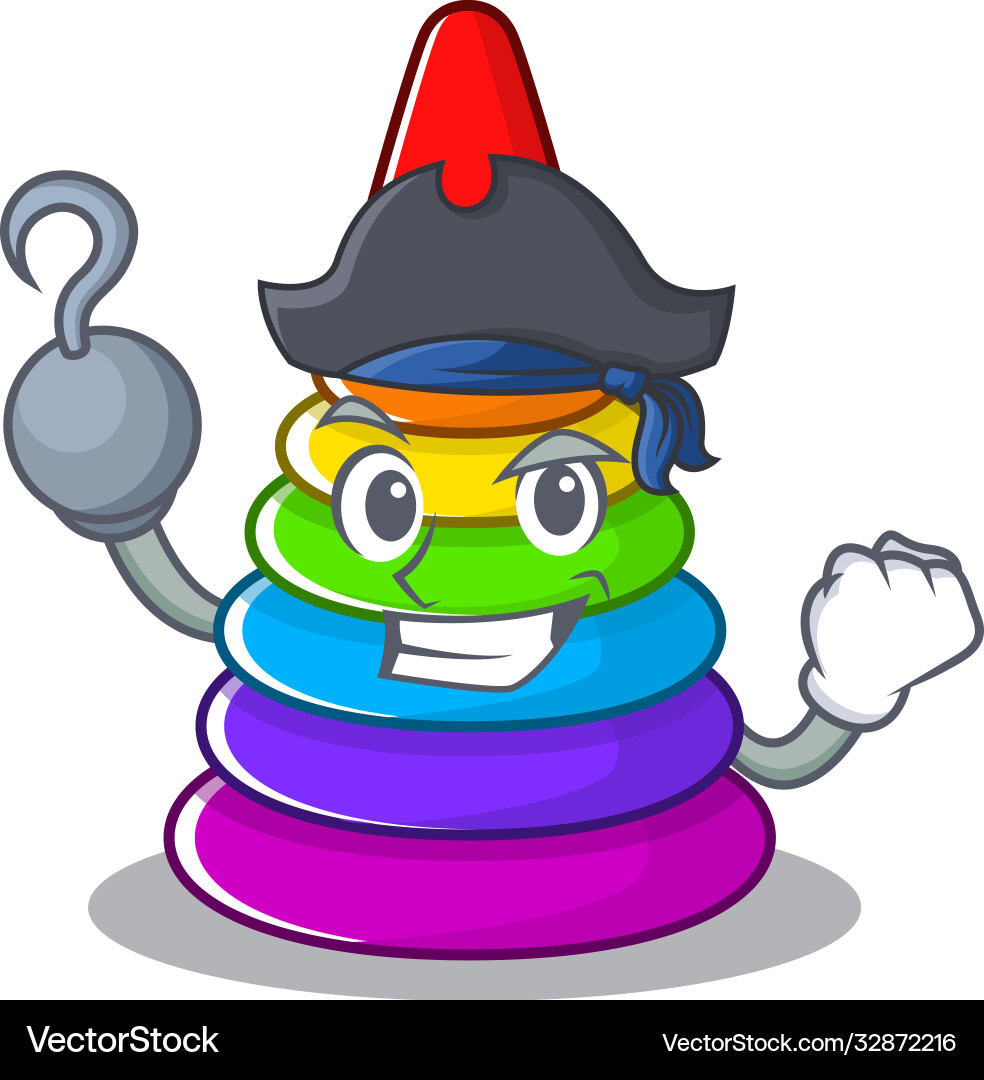 Cute toy pyramid mascot design with a hat Vector Image
