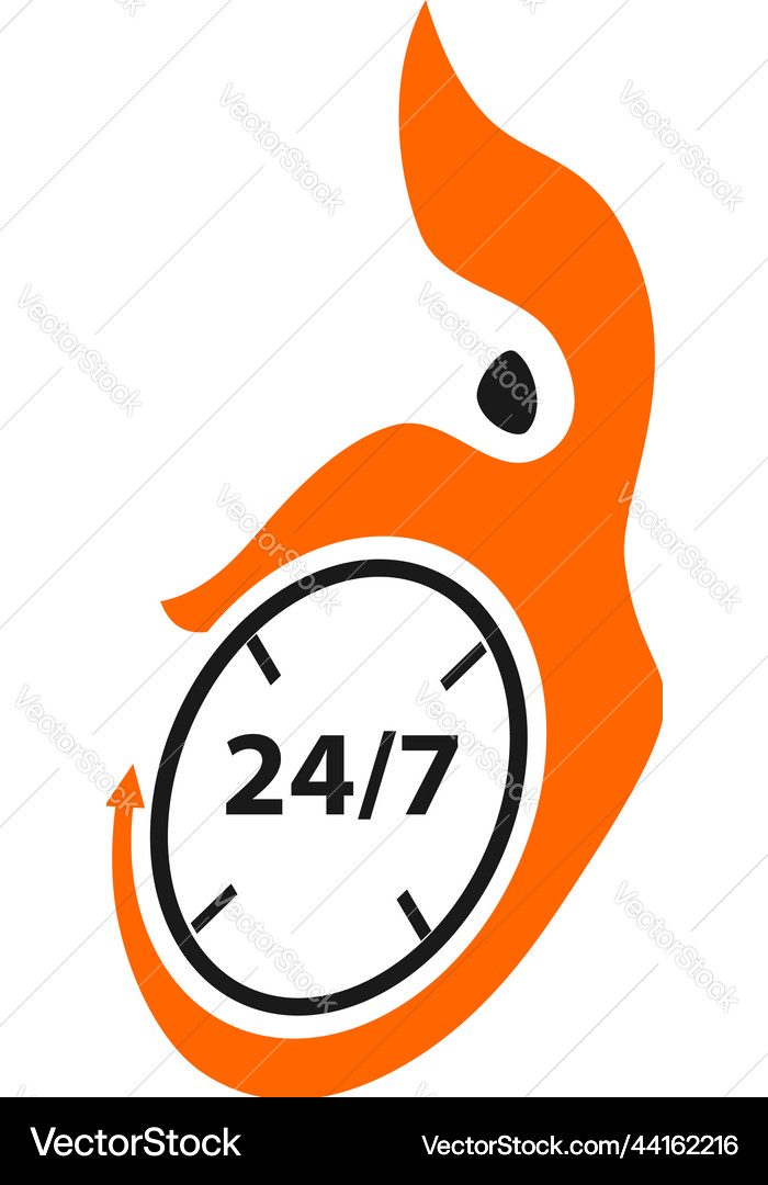 Fat loss burn day night logo template isolated Vector Image