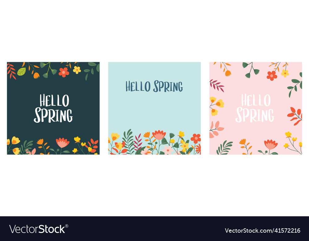 Hello spring banner background template Royalty Free Vector