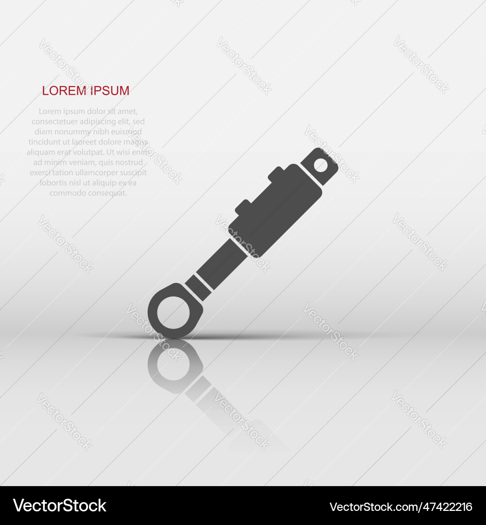 Hydraulic icon in flat style cylinder on white Vector Image