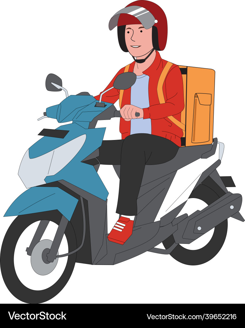 Online motorcycle grab rider or driver Royalty Free Vector