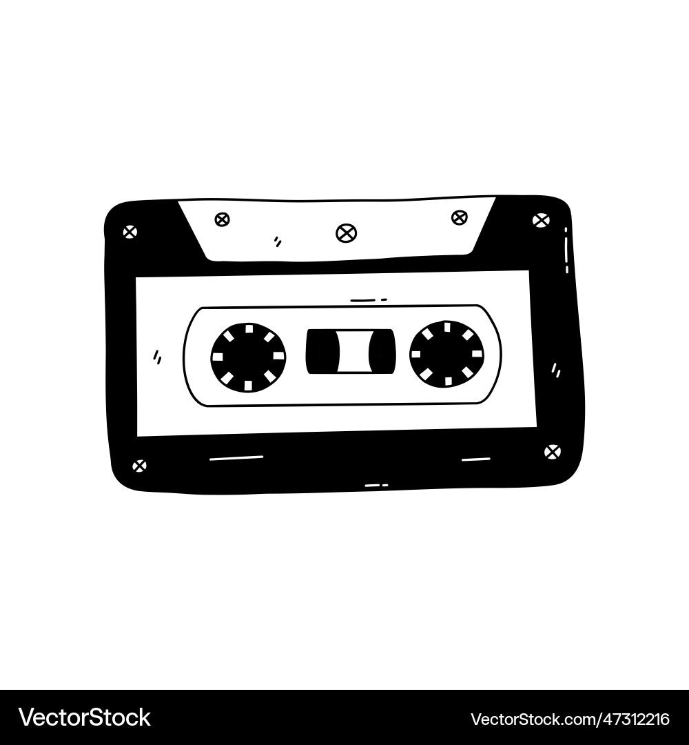 Retro cassette tape for audio player Royalty Free Vector