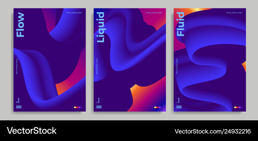 Trendy design templates with 3d flow shapes Vector Image