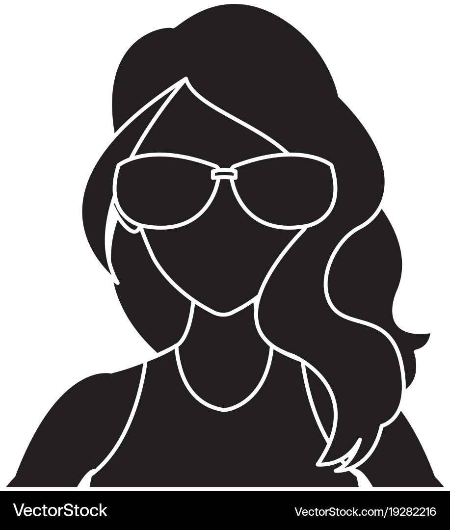 Woman face with sunglasses Royalty Free Vector Image