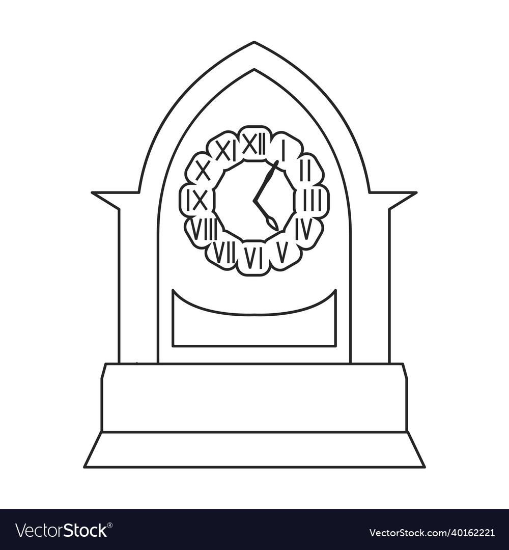 Antique clock isolated outline icon Royalty Free Vector Antique clock isolated outline icon Royalty Free Vector