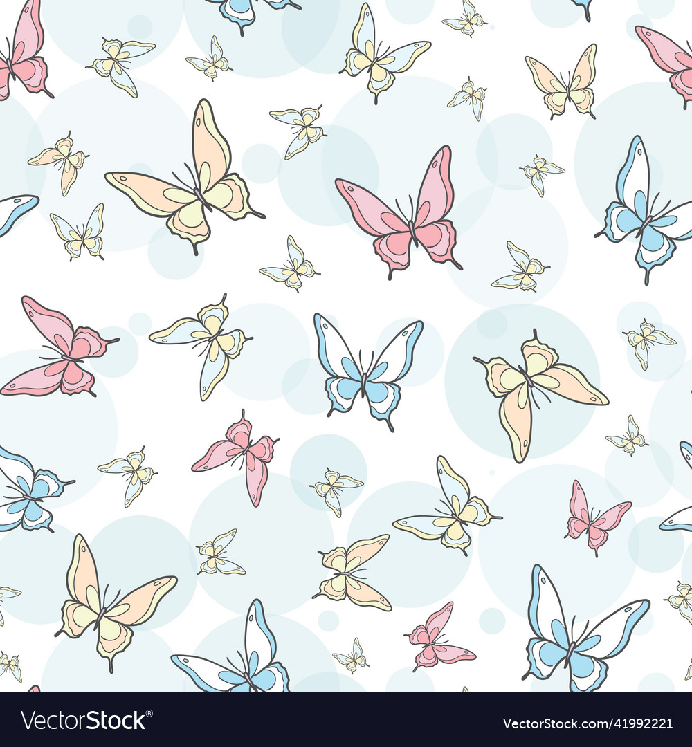 Butterfly seamless repeat pattern background Vector Image