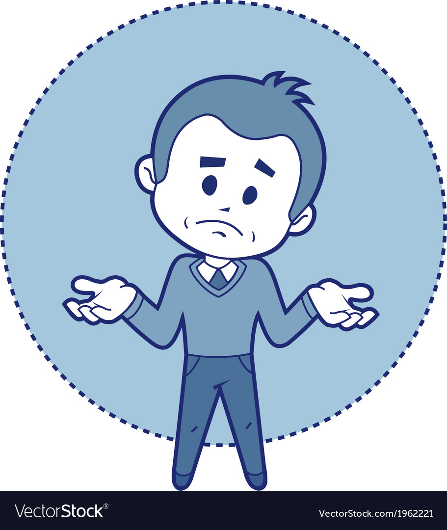 Character manager regrets Royalty Free Vector Image