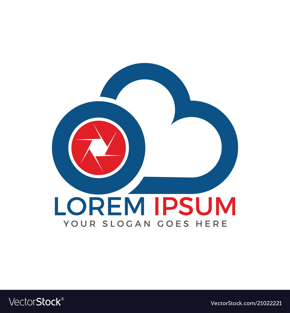 Cloud camera logo design Royalty Free Vector Image