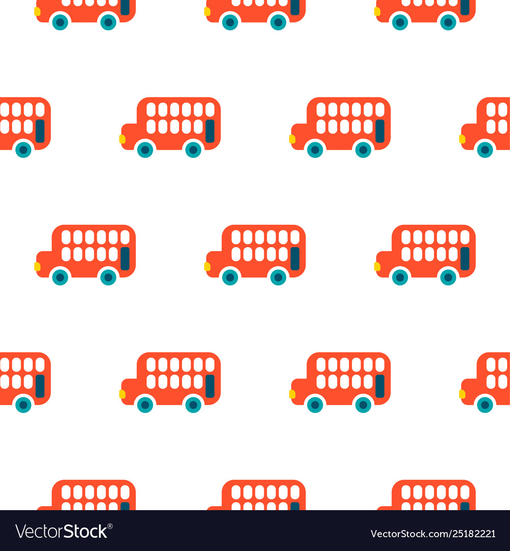 Double decker red bus kid seamless pattern Vector Image