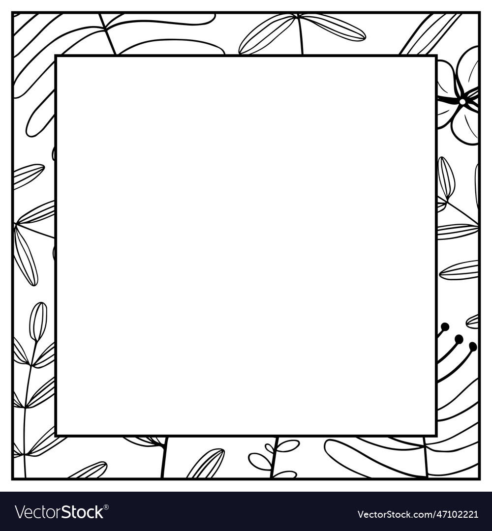 Floral square frame Royalty Free Vector Image - VectorStock