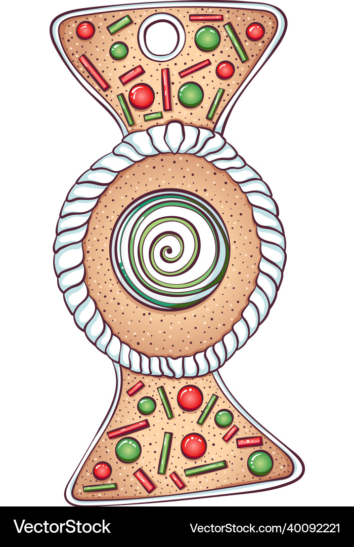Gingerbread cookie shape of candy Royalty Free Vector Image