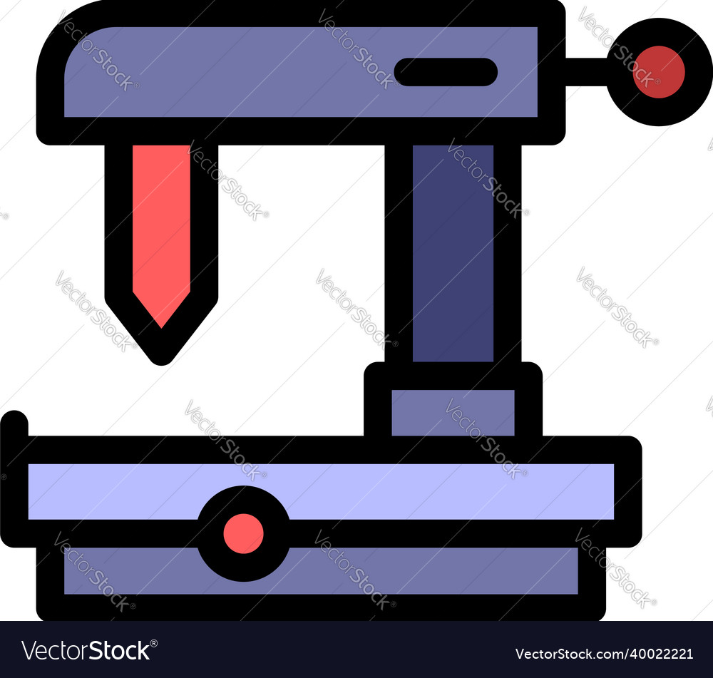 Industry milling machine icon color outline Vector Image Industry milling machine icon color outline Vector Image