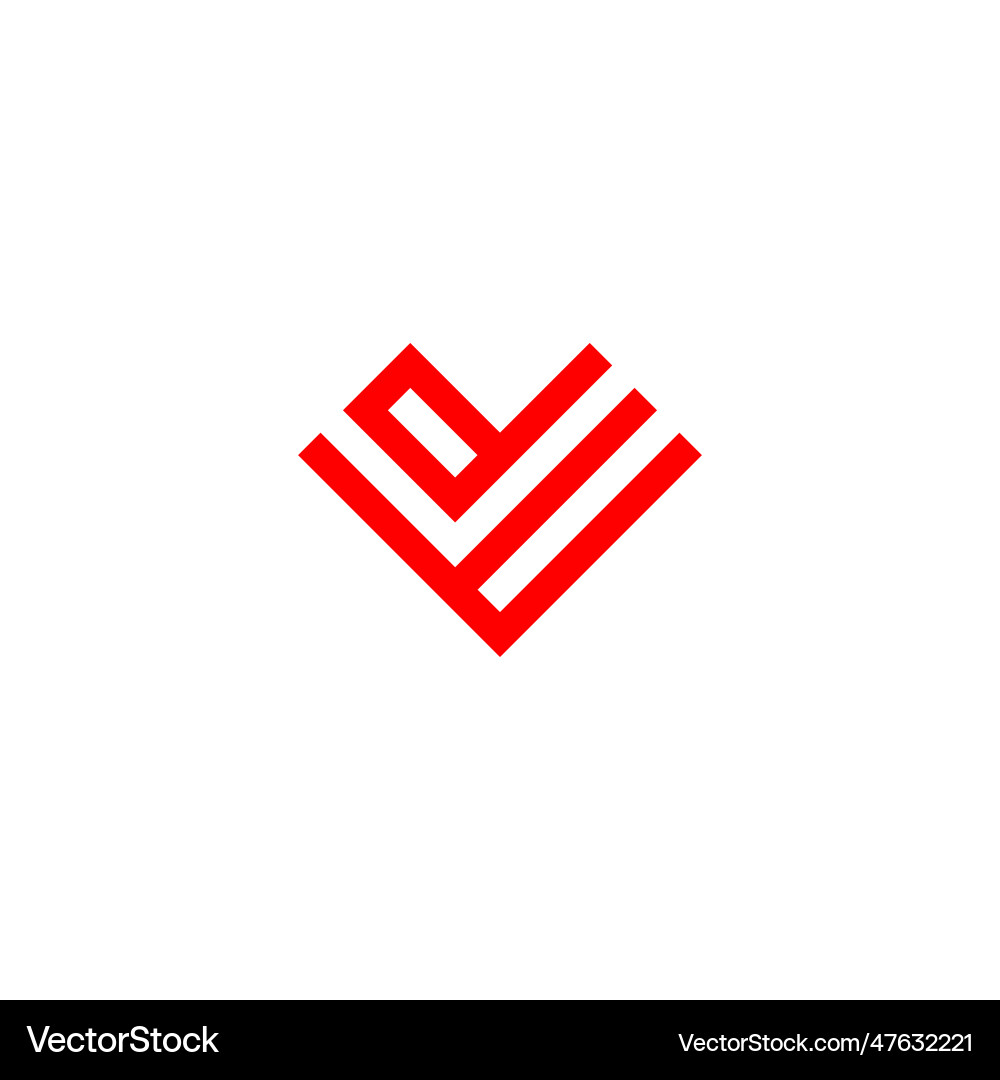 Letter dt heart square geometric symbol simple Vector Image
