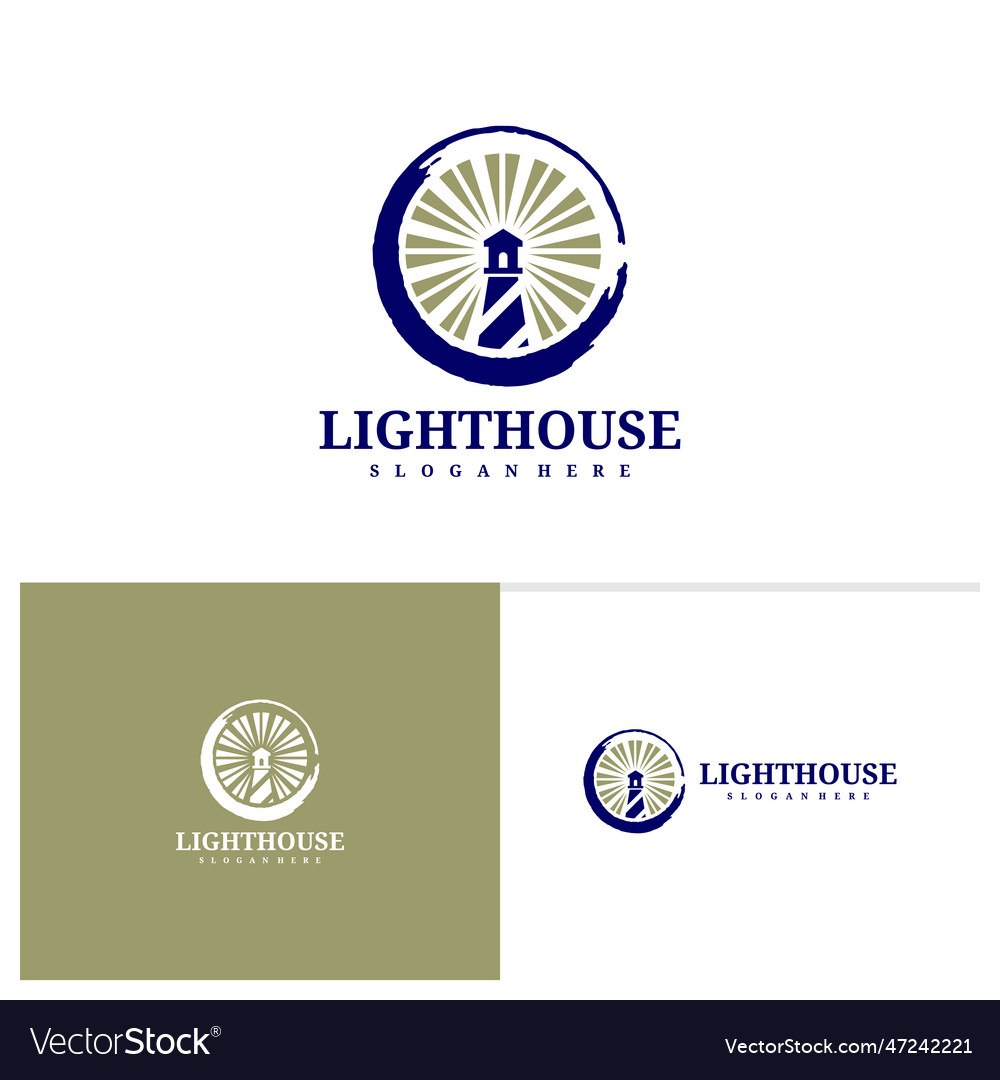 Lighthouse logo template creative Royalty Free Vector Image