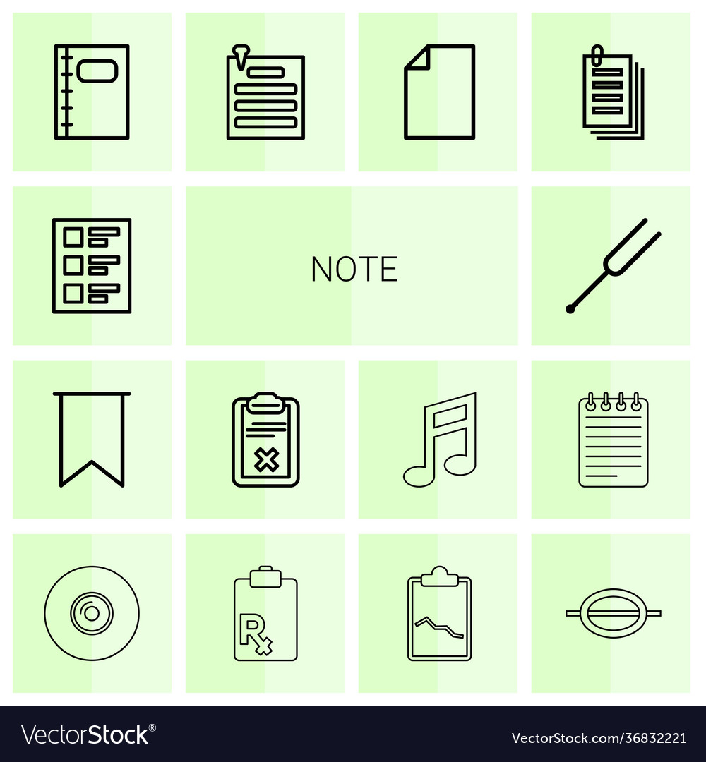 Note icons Royalty Free Vector Image - VectorStock