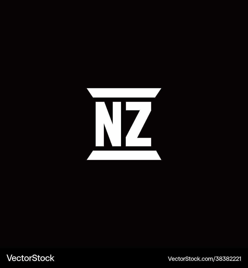 Nz logo monogram with pillar shape designs Vector Image
