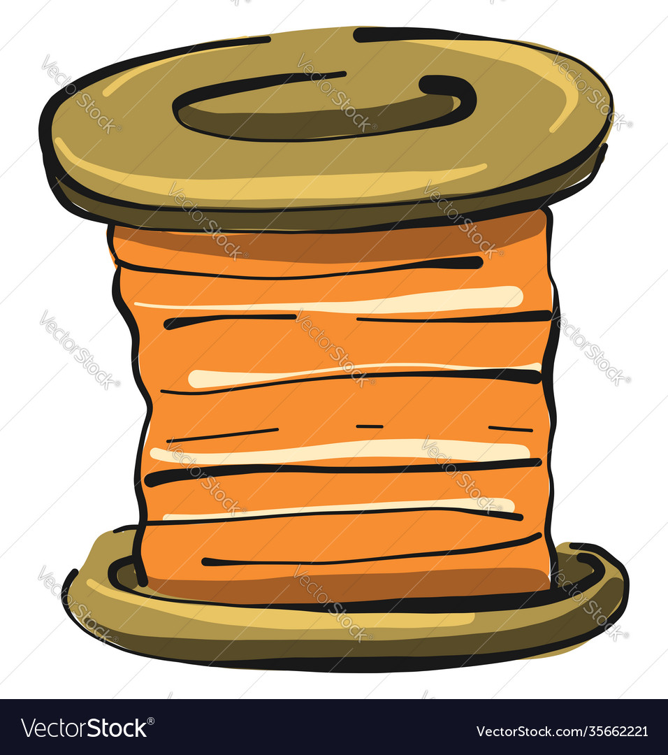 Orange thread on white background Royalty Free Vector Image