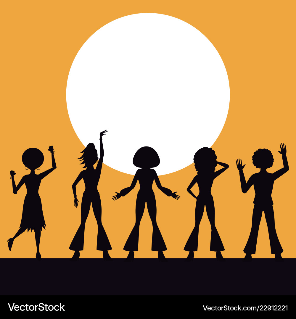 People dancing in disco Royalty Free Vector Image