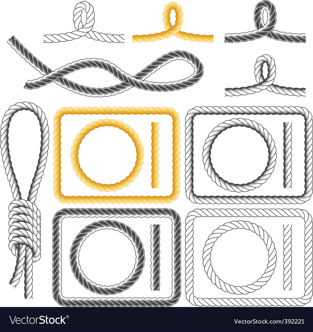 Rope frames four styles Royalty Free Vector Image