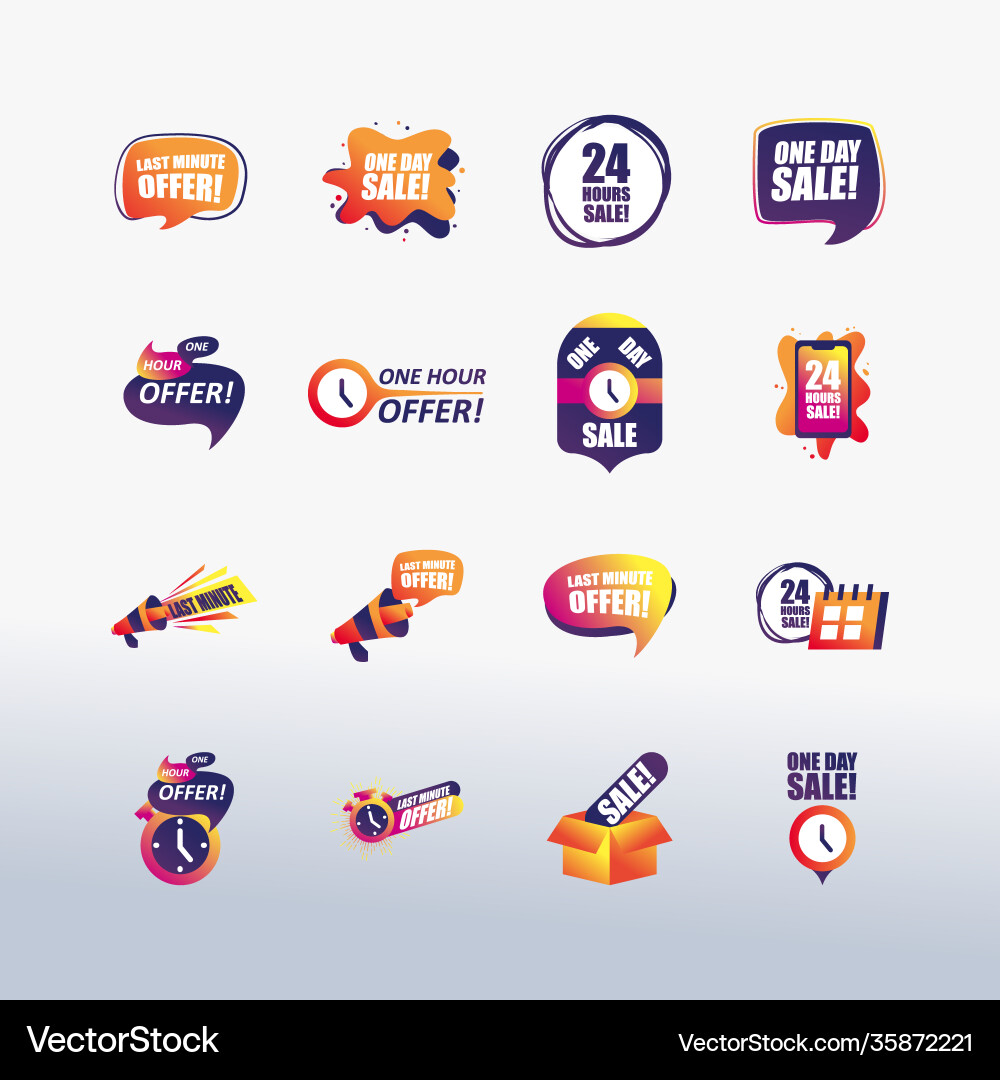Sale and offer banners symbol set design Vector Image