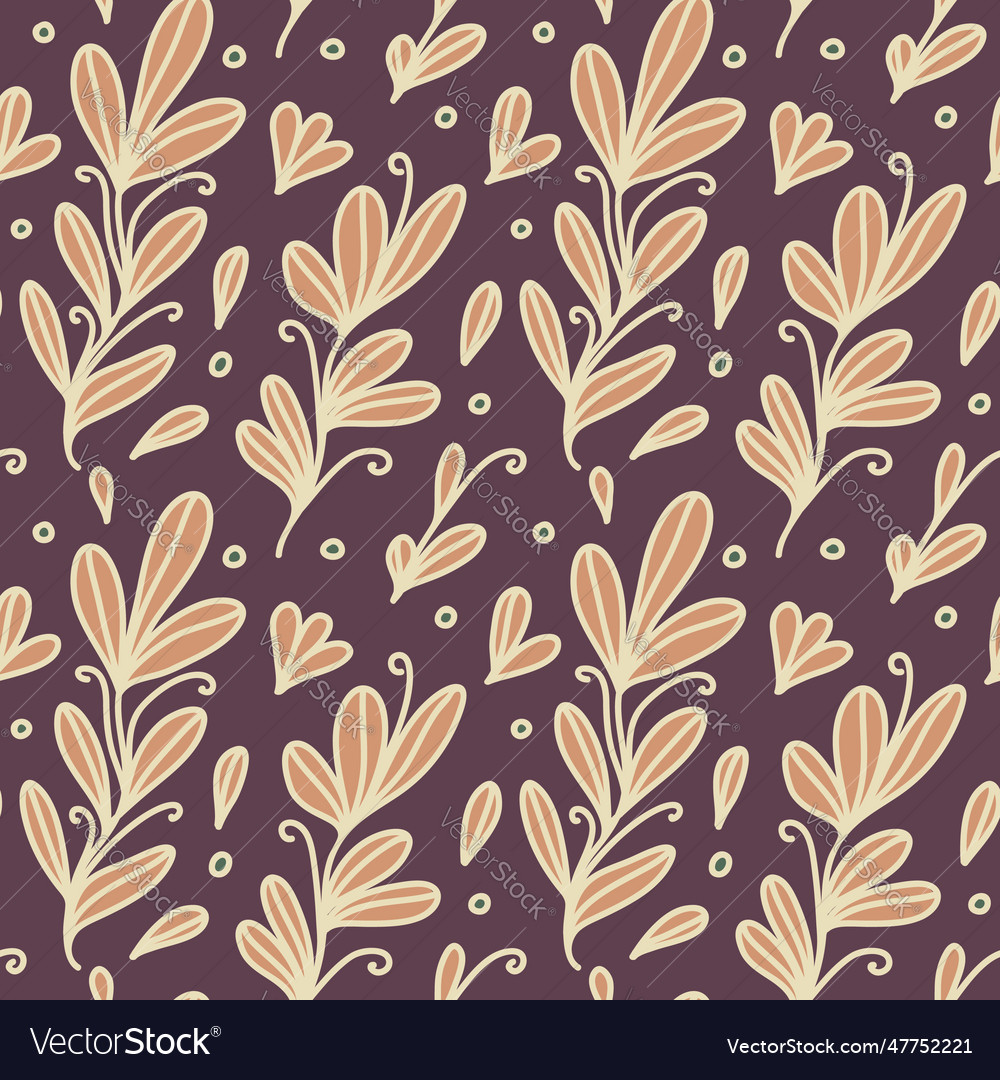 Seamless pattern with decorative sprig Royalty Free Vector