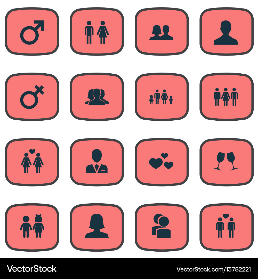 Set of simple lovers icons Royalty Free Vector Image