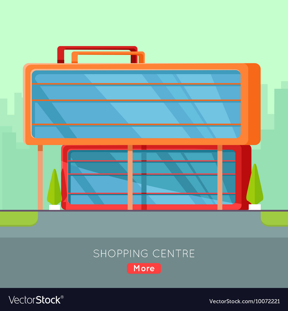 Shopping centre web template in flat design Vector Image