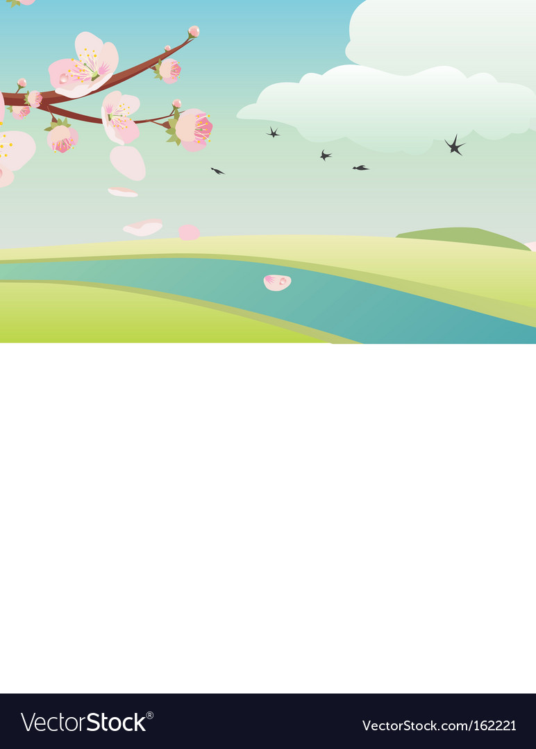 Spring landscape Royalty Free Vector Image - VectorStock