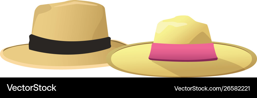 Summer hats for men and women Royalty Free Vector Image