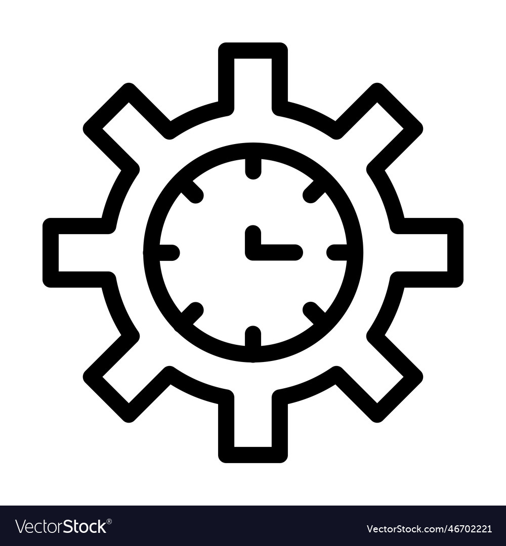 Time optimization thick line icon for personal Vector Image