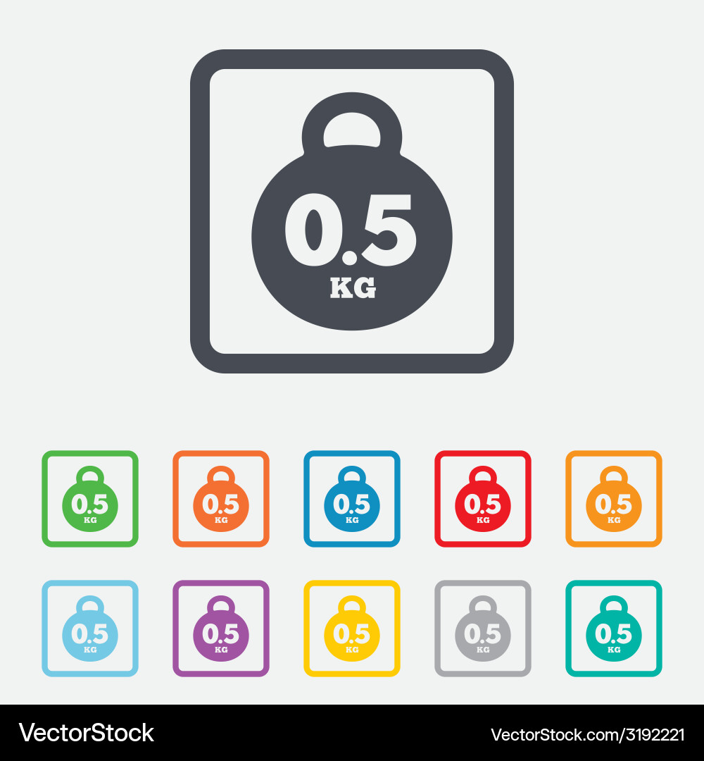 Weight sign icon 05 kilogram kg mail Royalty Free Vector
