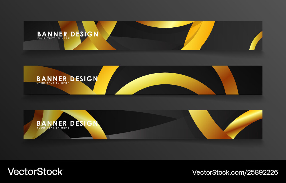 Abstract circle banner fancy golden Royalty Free Vector